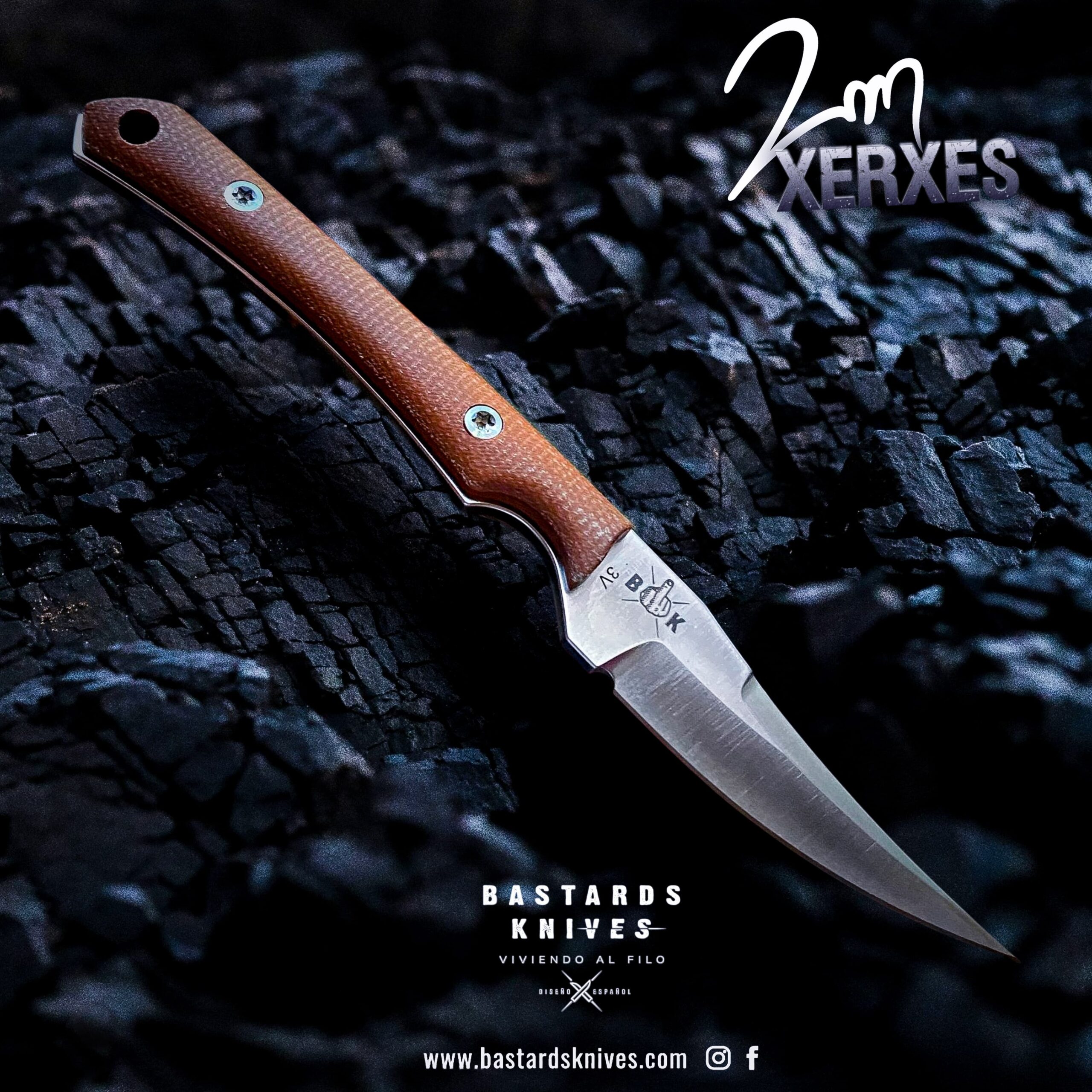 Xerxes Green Canvas Micarta – Neu bei Bastards Knives